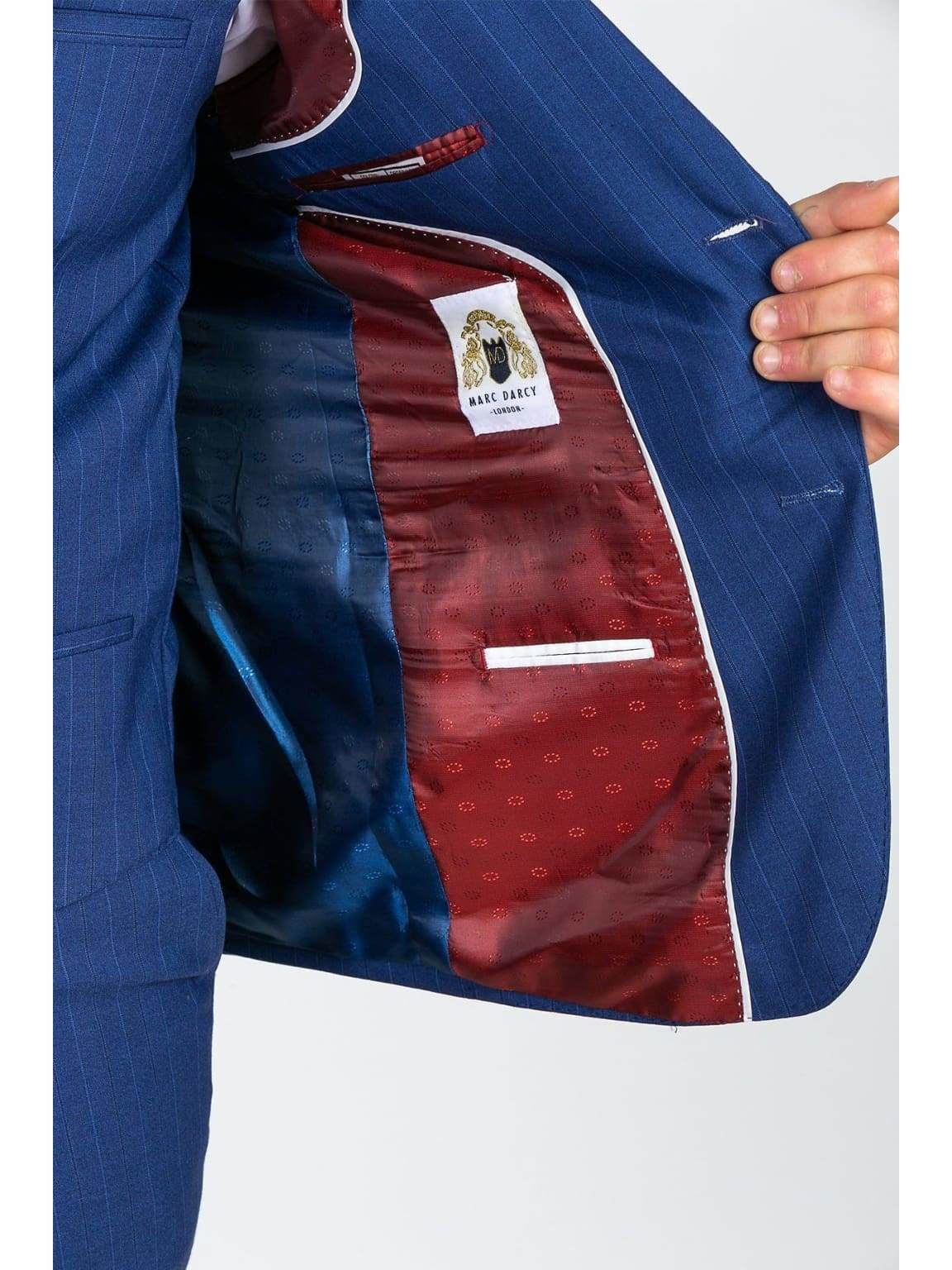 Marc Darcy | Marc Darcy Conrad Royal Blue Pinstripe Suit - MENSWEARR ...